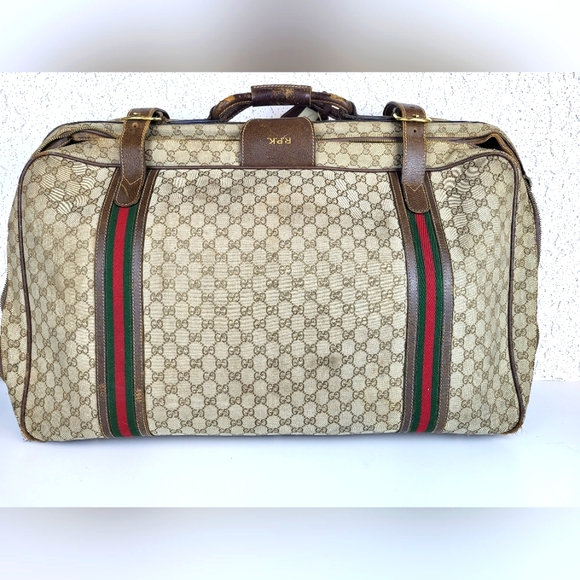 Gucci | Bags | Gucci Vintage Travel Bag Suitcase Monogram Brown Canvas | Poshmark
